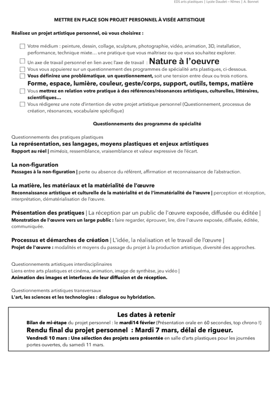 PREMIÈRE EDS Arts plastiques - BAC 2024